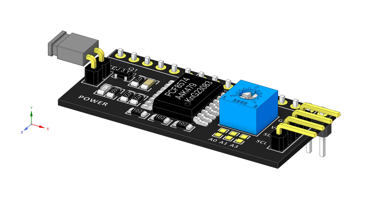 LCD I2C Board – STEP File (3D Model) – CraftedTech Engineering