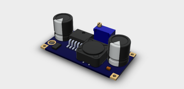 LM2596 DC to DC Buck Converter 3A 3D STEP File for PCB and CAD Design ...