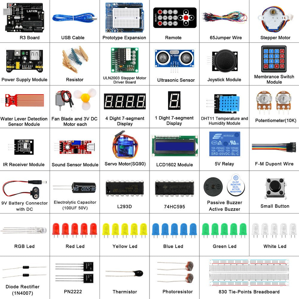 LAFVIN Super Starter Kit for UNO R3 | Sensor Learning Electronic Kit w ...