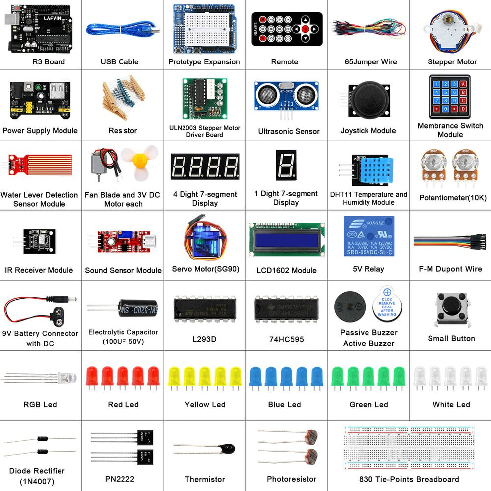 LAFVIN Super Starter Kit for UNO R3 | Sensor Learning Electronic Kit w ...