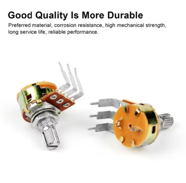 Potentiometer Set – 3-Pin Rotary Potentiometer with 15mm Shaft & Built ...